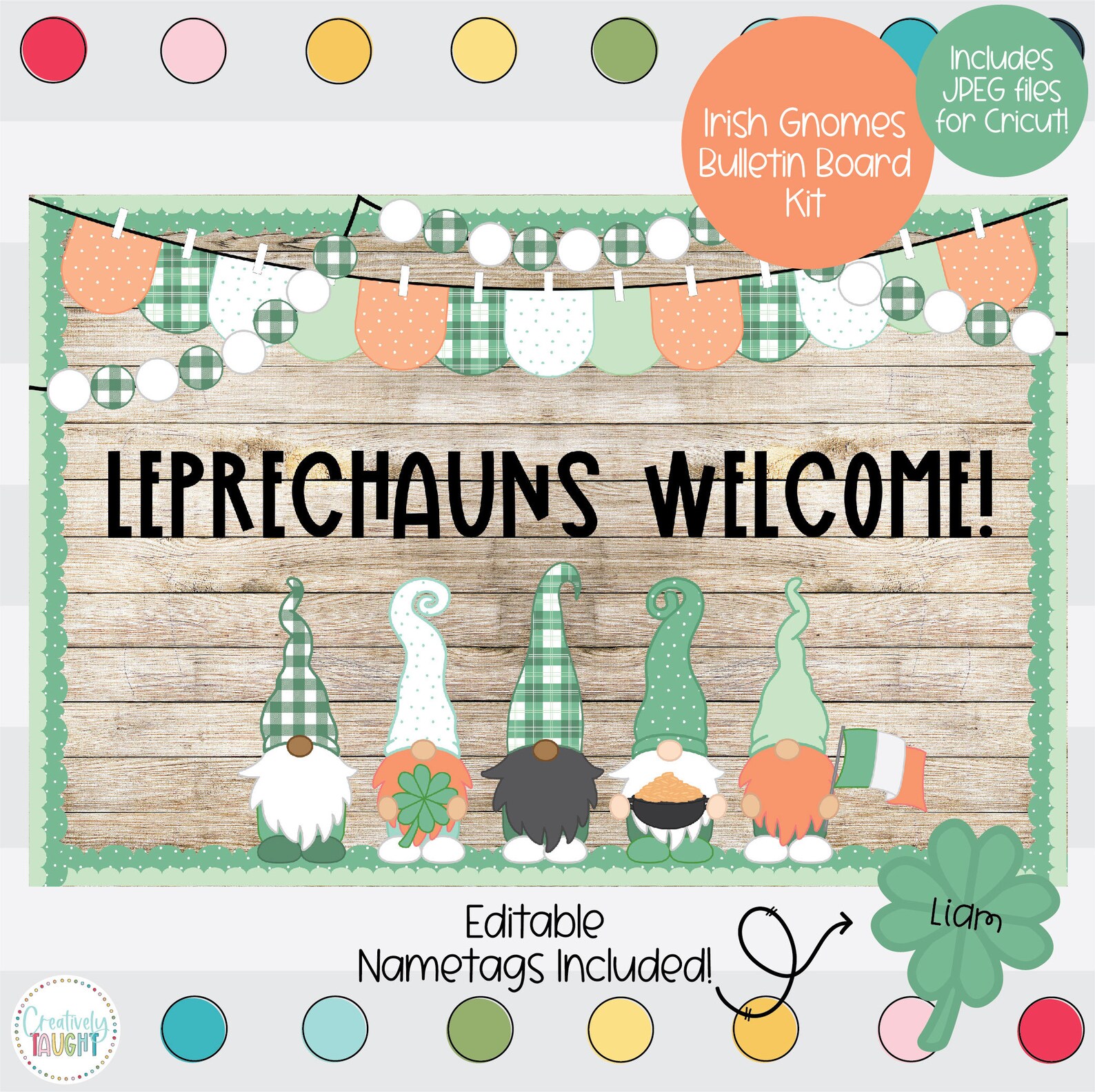 Irish Gnomes St Patricks Day March Bulletin Board Kit - Etsy