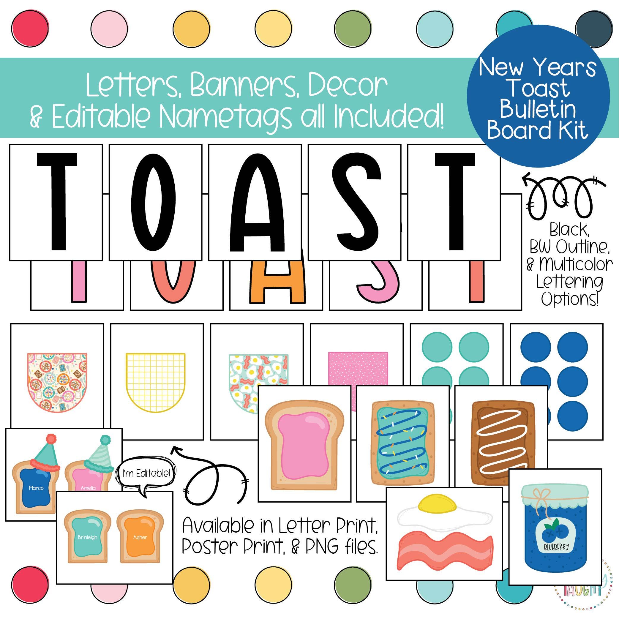 New Years Toast - January Bulletin Board Kit - Etsy