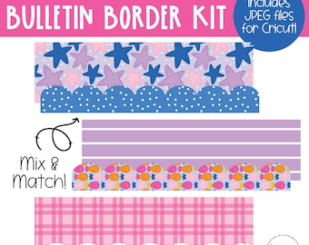 Ocean Creatures Scalloped Classroom Decor Bulletin Board Borders 51 ...