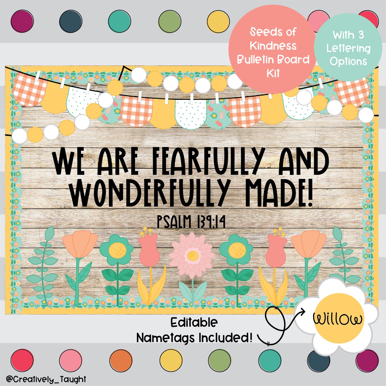 Seeds of Kindness Spring Flowers March Bulletin Board Kit - Etsy