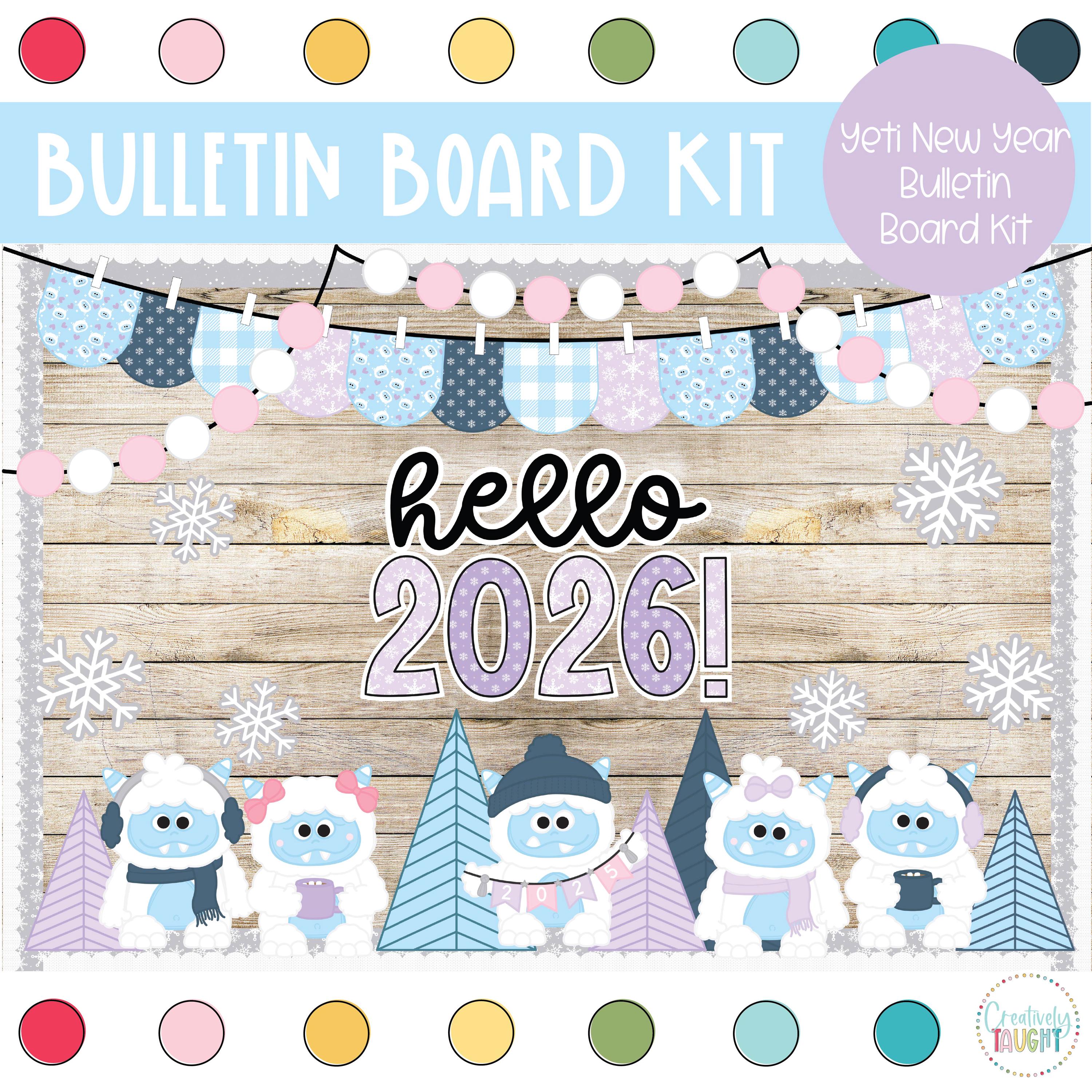Yeti New Year Bulletin Board Kit (digital Download) - Etsy