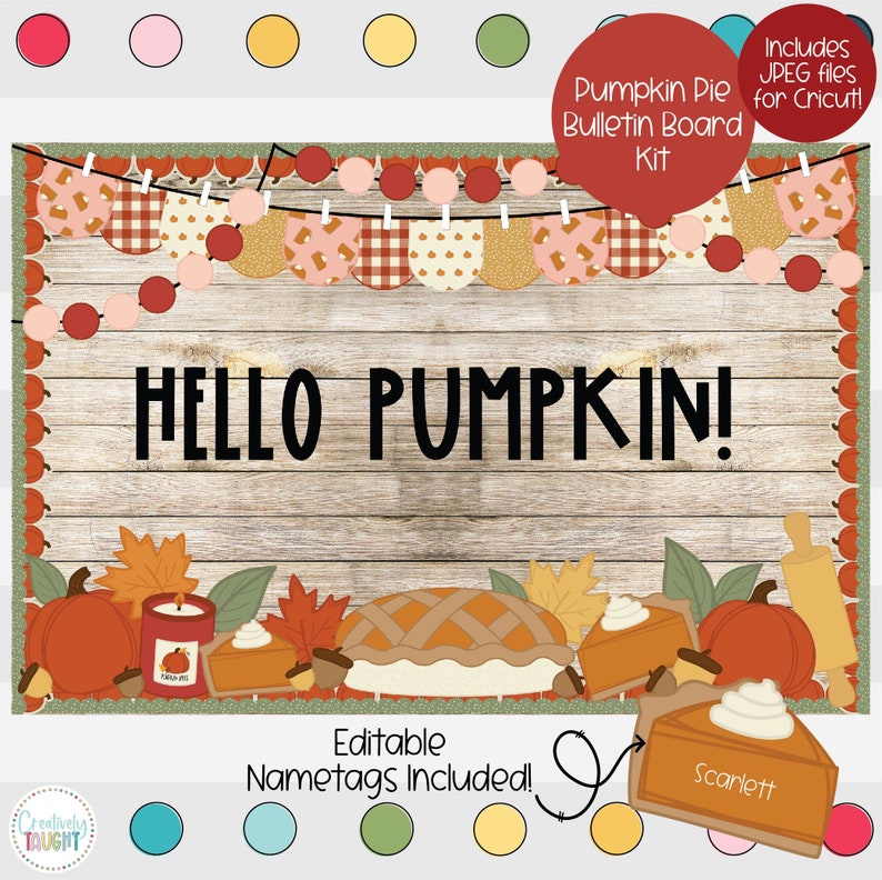 Pumpkin Pie Fall Thanksgiving Bulletin Board Kit - Etsy