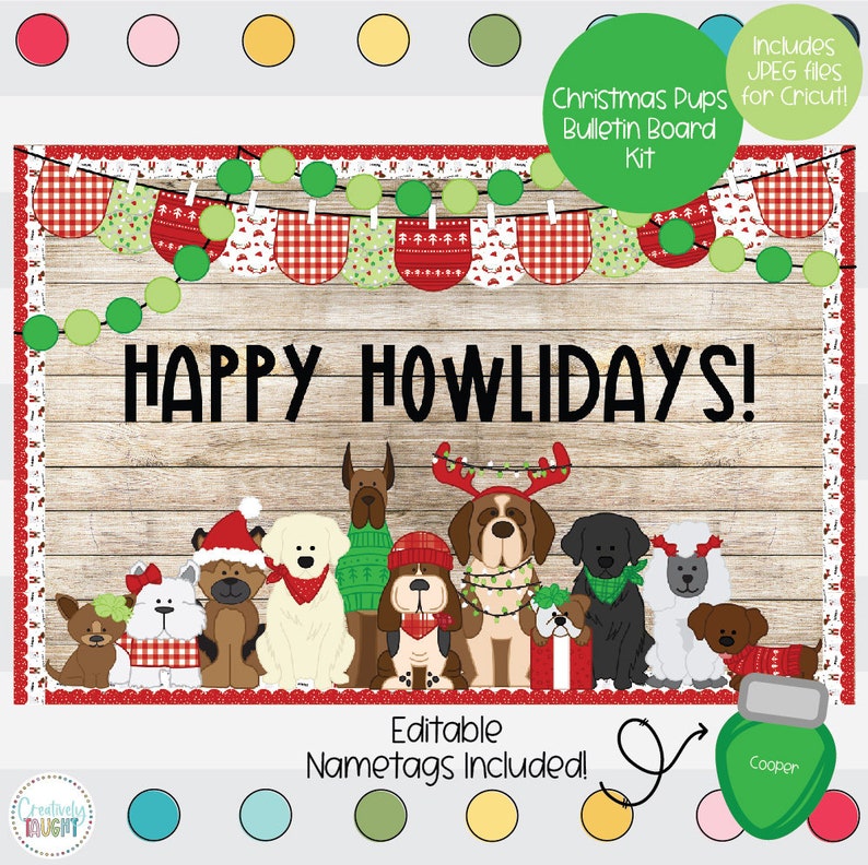 Christmas Pups Christmas December Bulletin Board Kit - Etsy