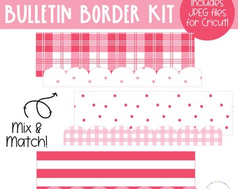 Candy Hearts Valentines February Bulletin Board Borders - Etsy