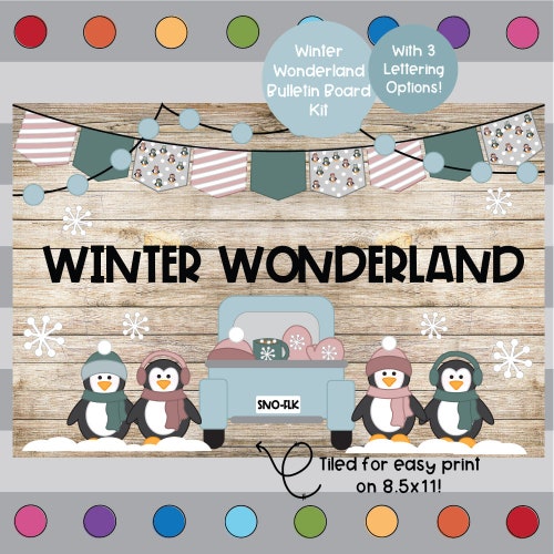 Winter Bulletin Board Winter Wonderland Bulletin Board - Etsy
