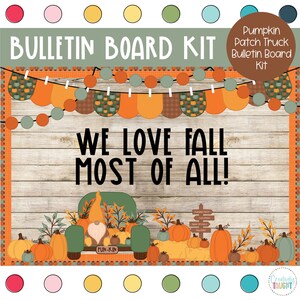 Fall Gnome in Pumpkin Truck - Fall - Halloween - Bulletin Board Kit - Etsy