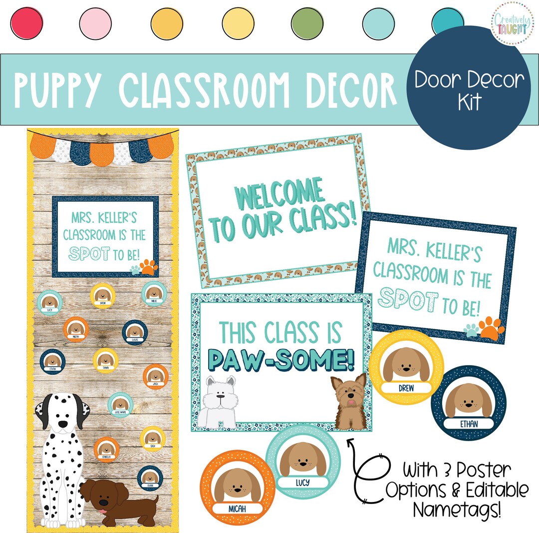 Puppy Door Decor Kit - Puppy Classroom Theme - Etsy