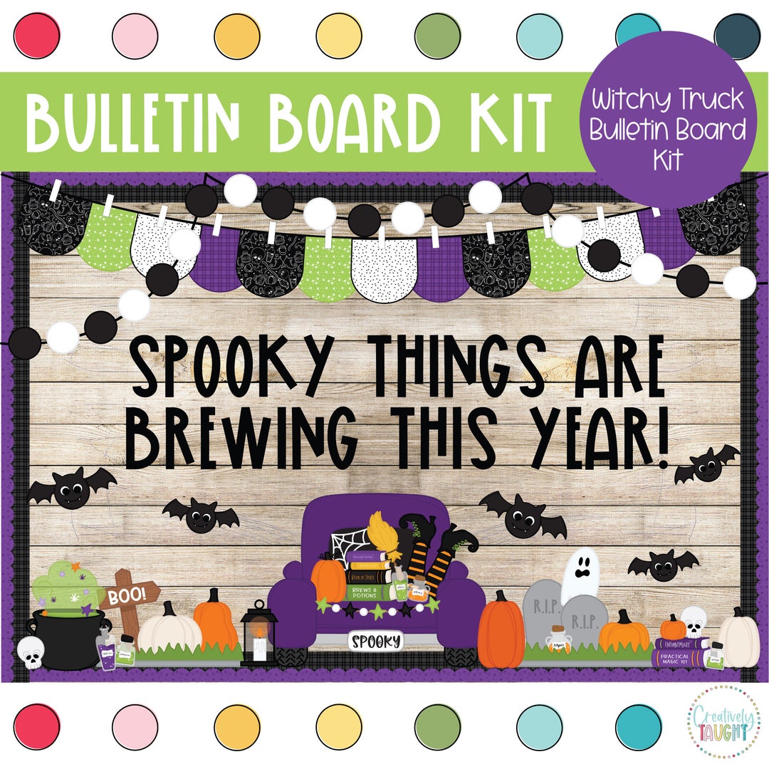 Witches Truck - Halloween - October Bulletin Board Kit - Etsy