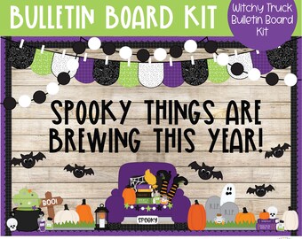 Halloween Truck Bulletin Board Kit: October Classroom Decor (digital ...