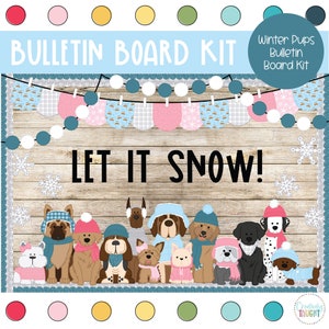 Winter Pups - New Years - January Bulletin Board Kit - Etsy