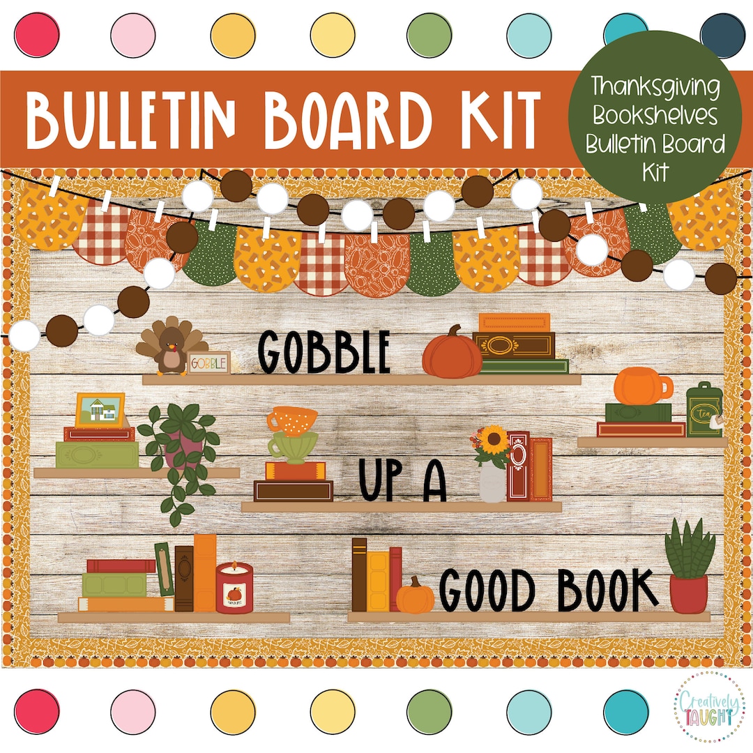 Thanksgiving Book Club - Library Bulletin Board Kit - Etsy