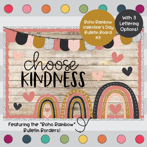 Boho Kindness Bulletin Board Borders - Etsy