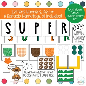 Happy Turkey Day - Fall - Thanksgiving - Bulletin Board Kit - Etsy