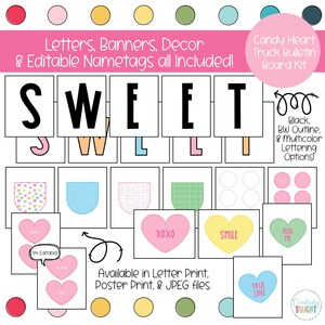 Candy Heart Truck- Valentines Bulletin Board Kit - Etsy