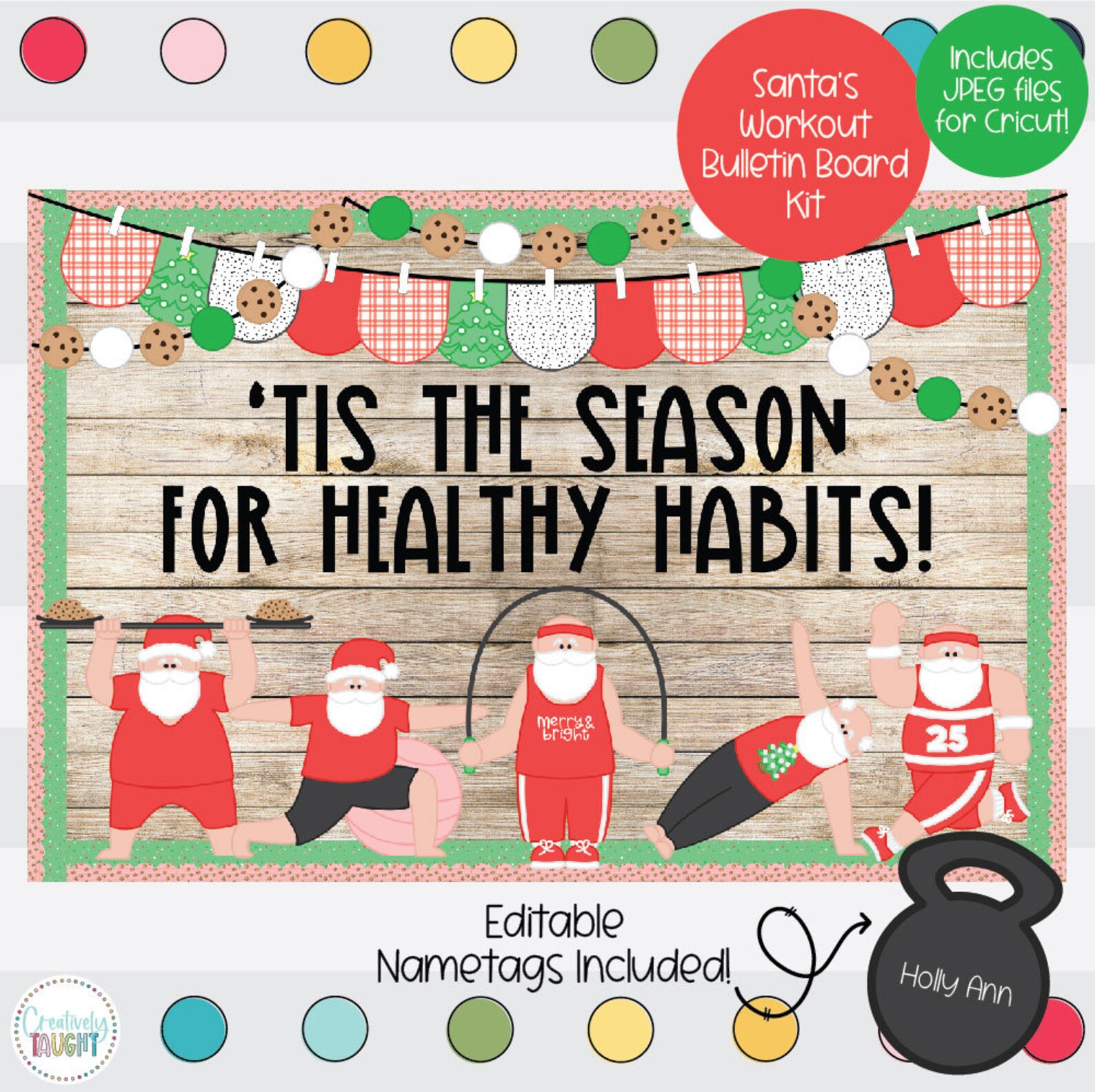 Santas Workout PE Class Christmas December Bulletin - Etsy
