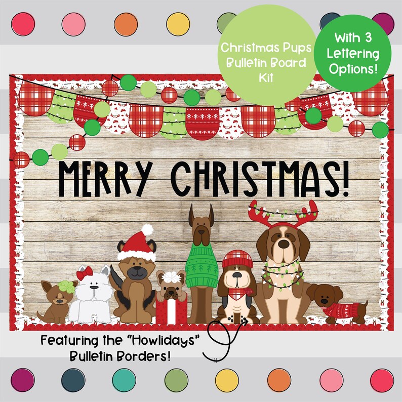 Christmas Pups Christmas December Bulletin Board Kit - Etsy