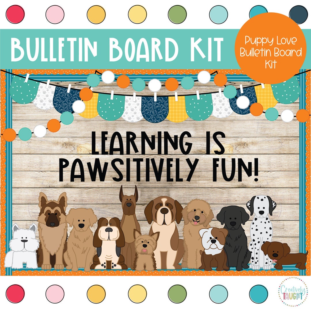 Puppy Love Puppy Bulletin Board Kit - Etsy