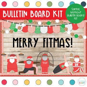 Santa’s Workout - PE Class - Christmas - December Bulletin Board Kit - Etsy
