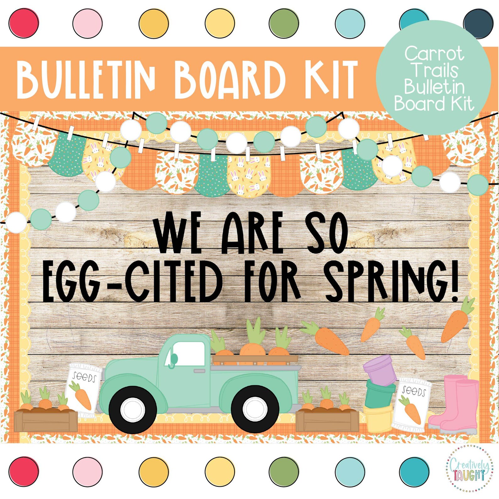 Carrot Trails- Easter - March & April Bulletin Board Kit - Etsy