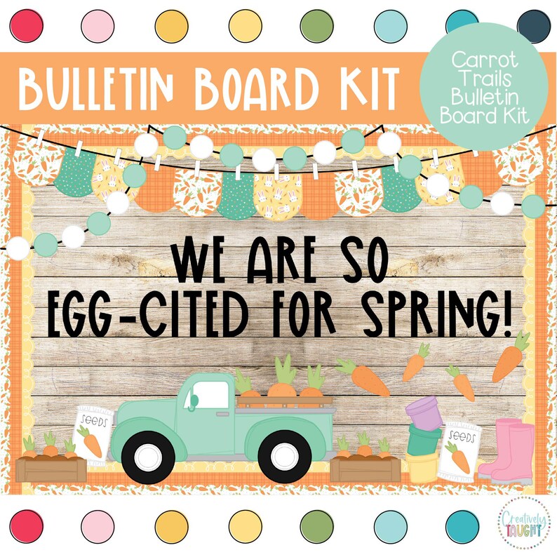 Carrot Trails- Easter - March & April Bulletin Board Kit - Etsy