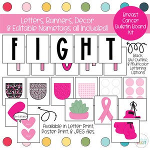 Breast Cancer Awareness - October Bulletin Board Kit - Etsy