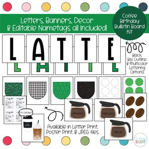 Coffee Birthday Display Coffee Back to School Bulletin Board - Etsy