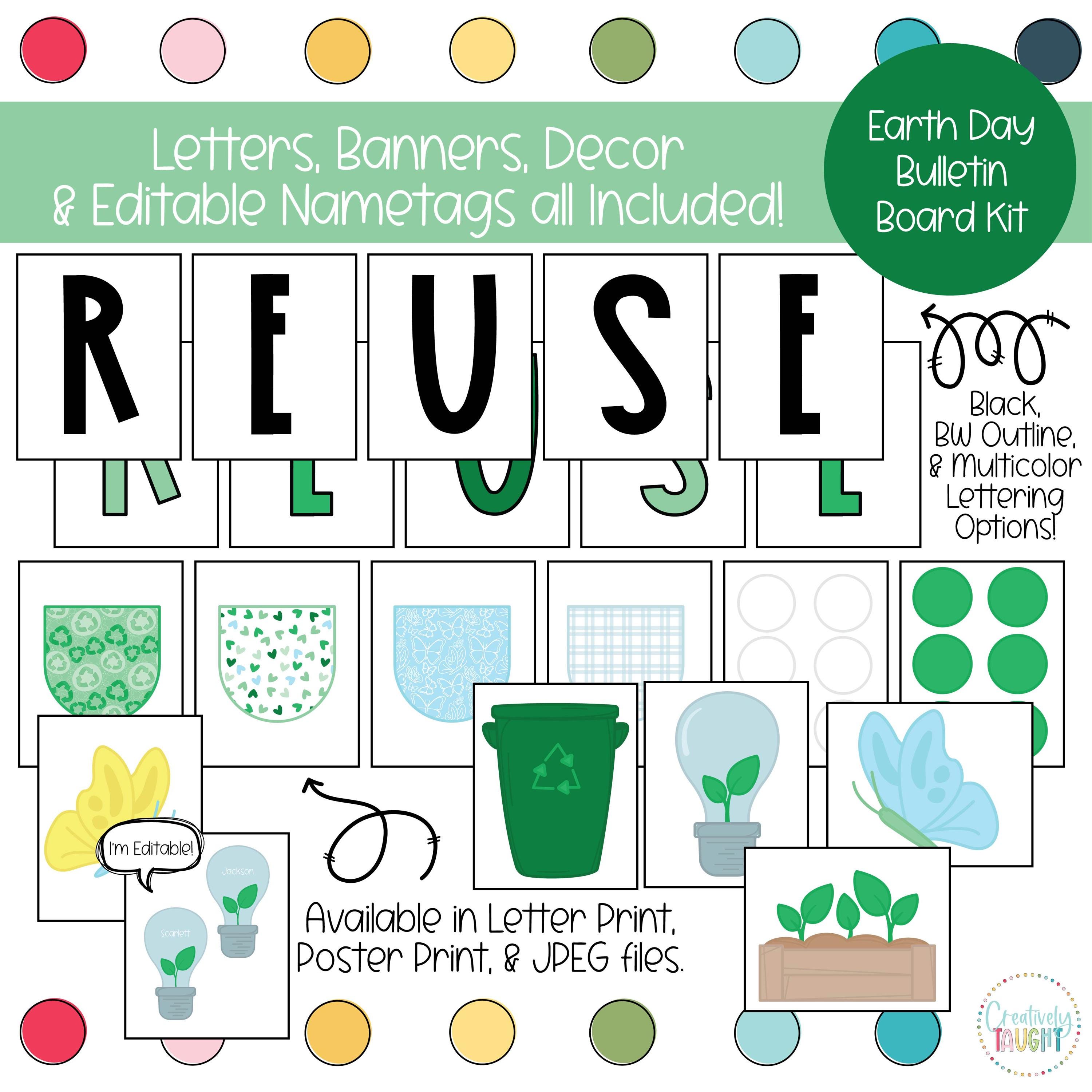 Earth Day - Environmental Science - April Bulletin Board Kit - Etsy