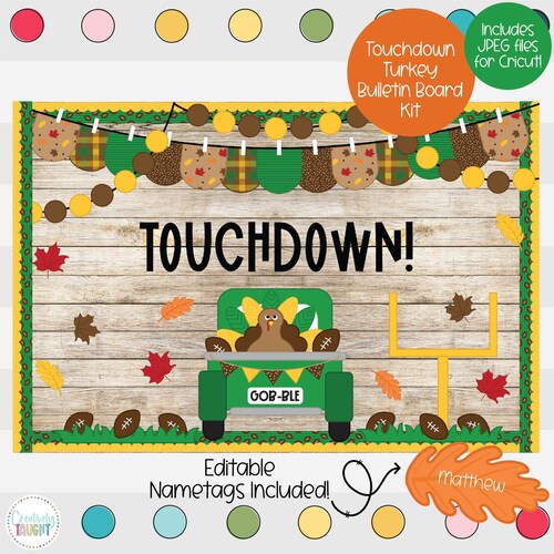 Happy Turkey Day Fall Thanksgiving Bulletin Board Kit - Etsy