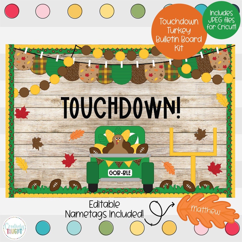 Happy Turkey Day Fall Thanksgiving Bulletin Board Kit - Etsy