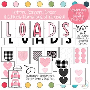 Loads of Love - Valentines Truck - February Bulletin Board Kit - Etsy