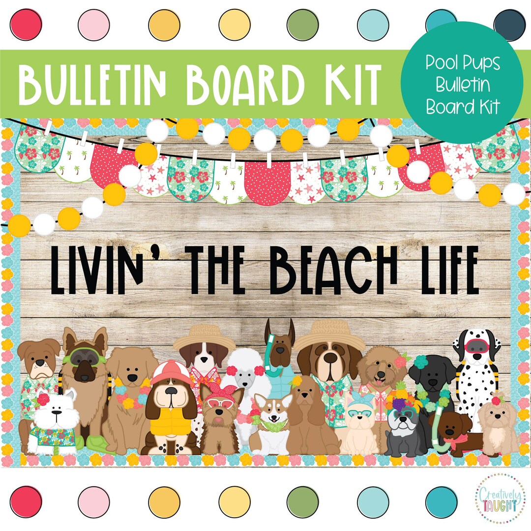 Pool Pups - Summer - June Bulletin Board Kit - Etsy