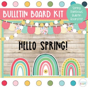 Spring Rainbows - March Bulletin Board Kit - Etsy