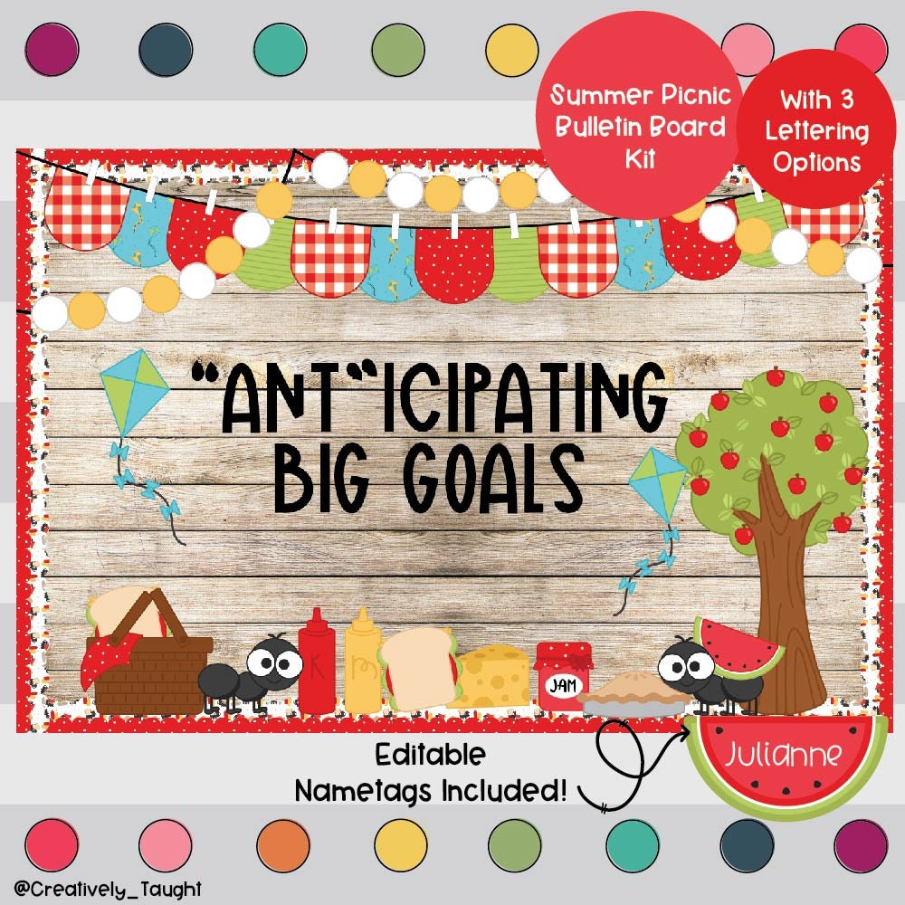 Summer Picnic Christian June and July Bulletin Board Kit - Etsy