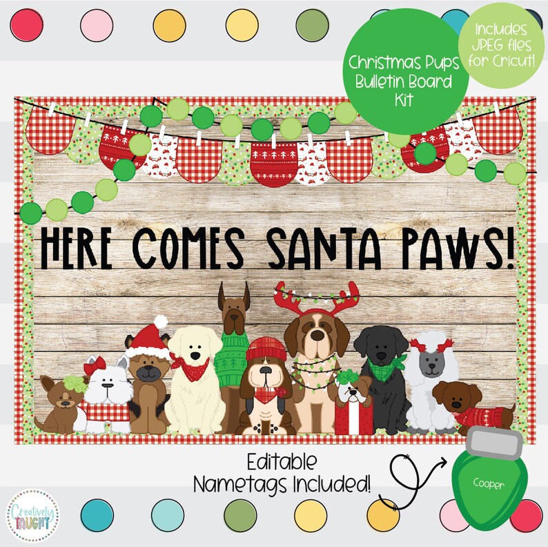 Christmas Pups Christmas December Bulletin Board Kit - Etsy