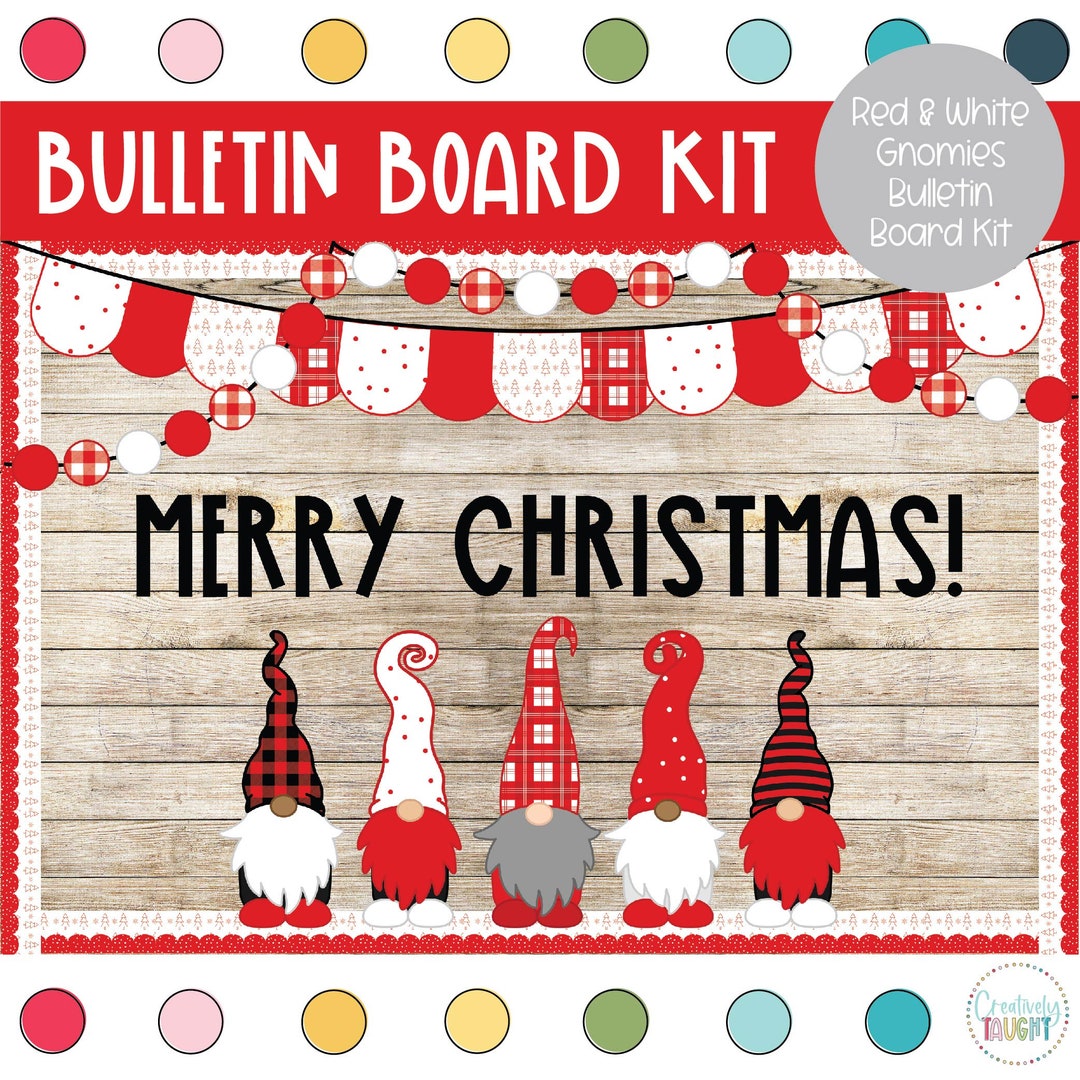 Red and White Gnomes Christmas Gnomes Christmas Bulletin Board Kit - Etsy