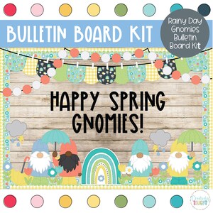 Rainy Day Gnomes- Spring Flowers - April/may Bulletin Board Kit - Etsy