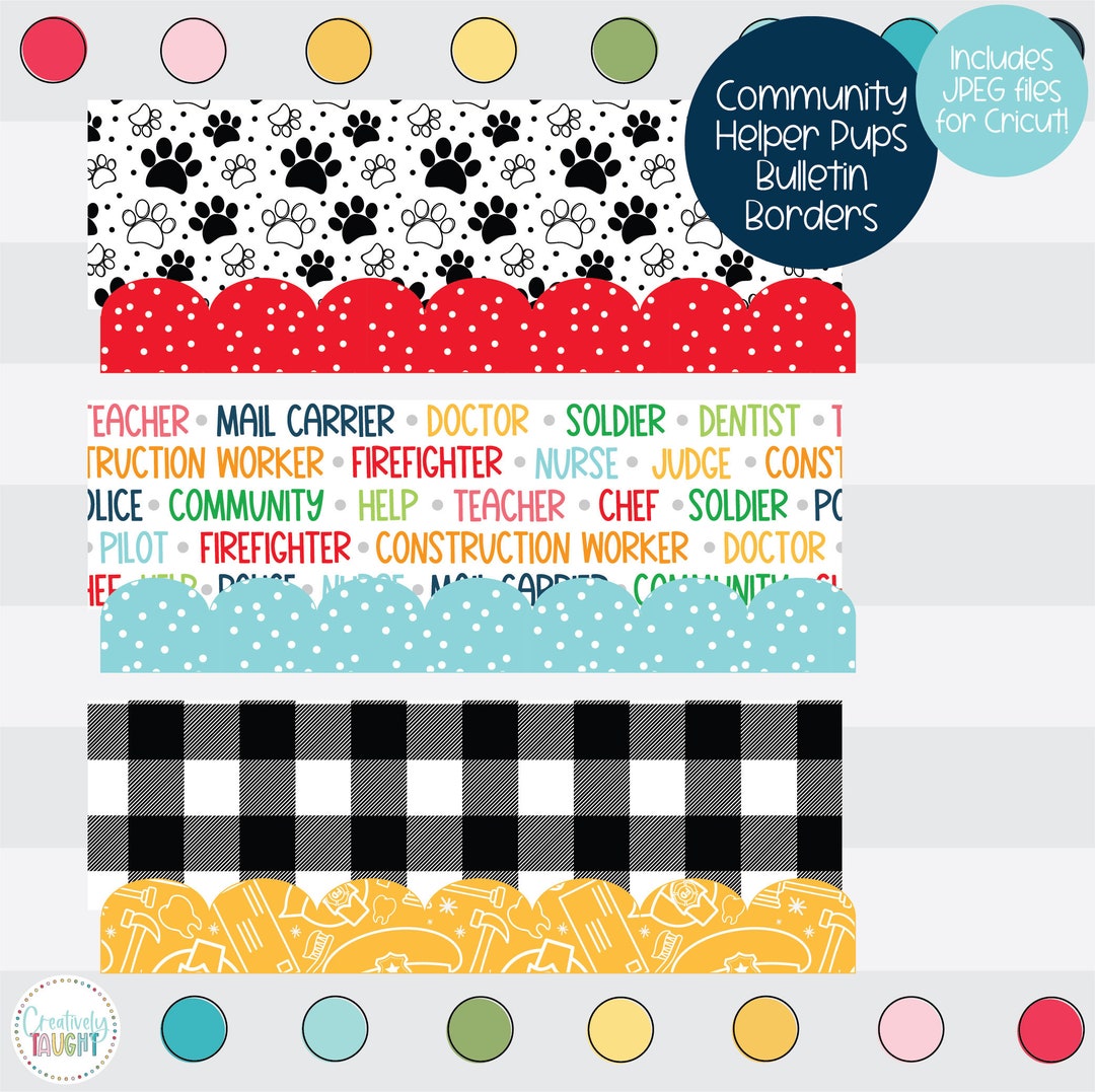 Community Pups Bulletin Board Borders - Etsy