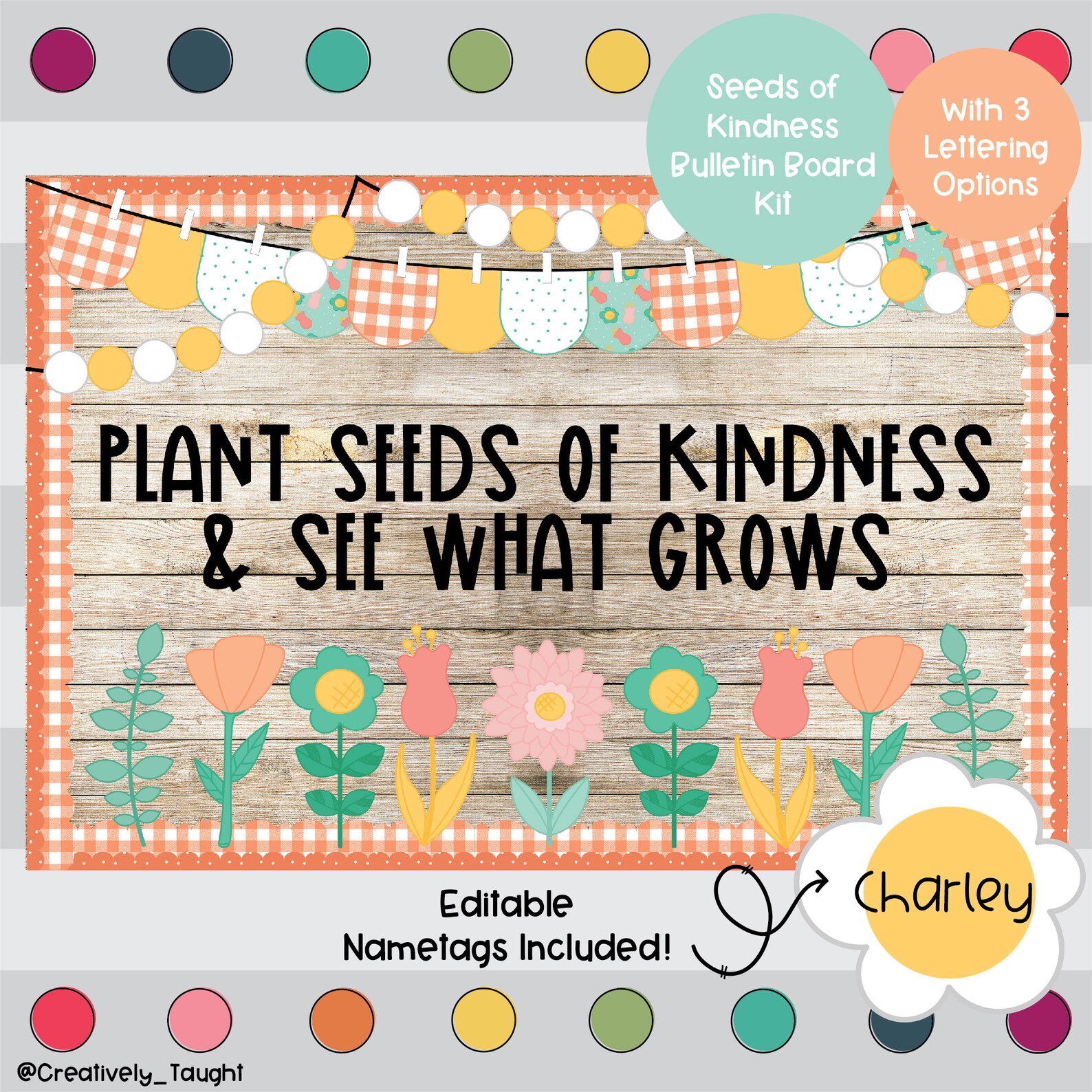 Seeds of Kindness Spring Flowers March Bulletin Board Kit - Etsy