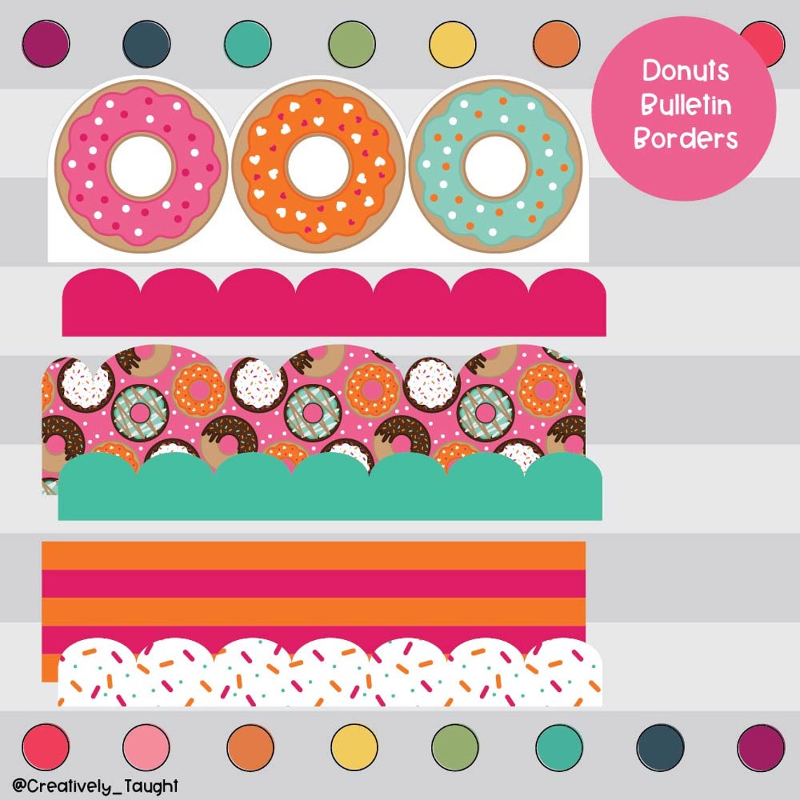 Donuts Summer Bulletin Board Borders - Etsy