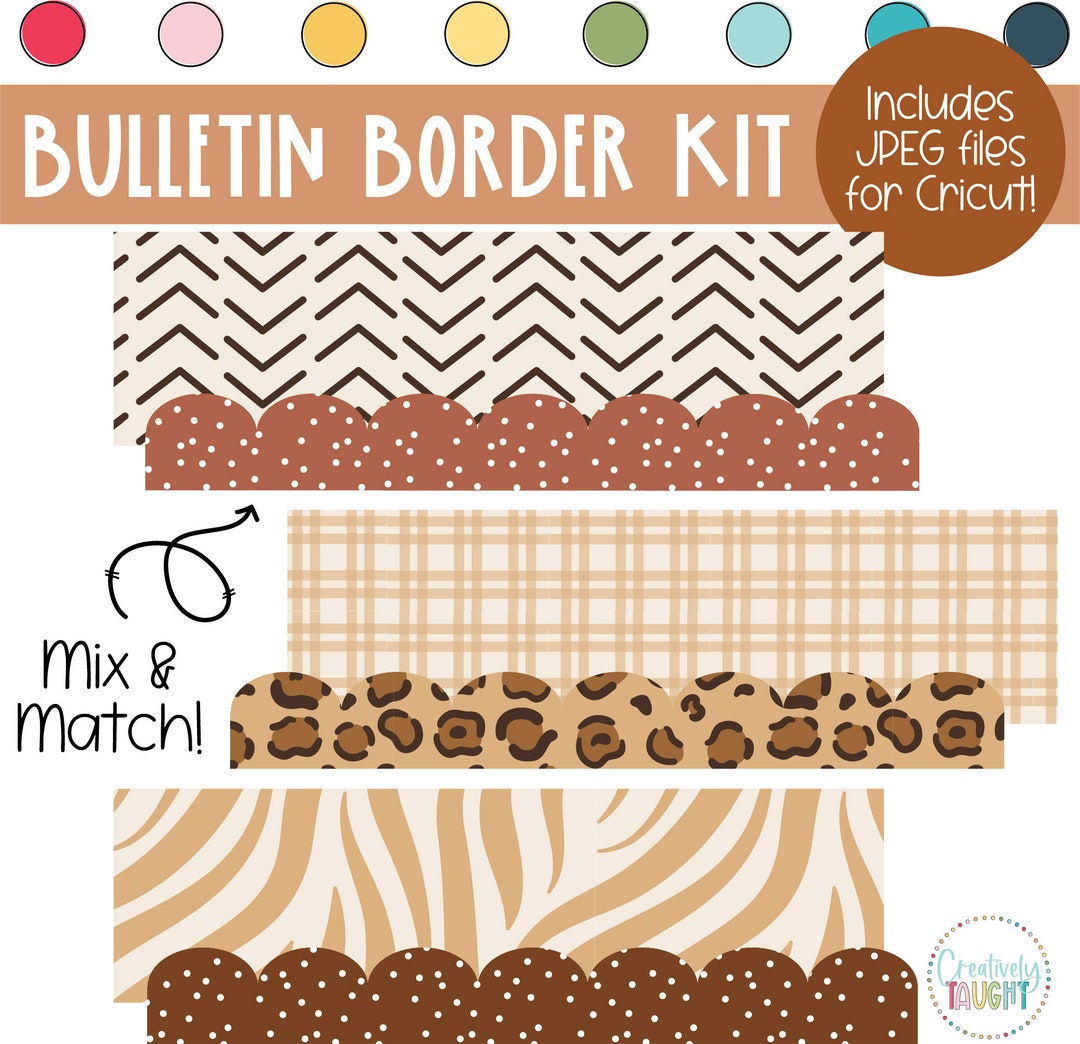 Boho Animal Prints - Back to School Bulletin Board Borders - Etsy