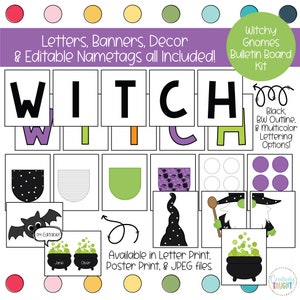Halloween Witchy Gnomies - Fall - Halloween - Bulletin Board Kit - Etsy