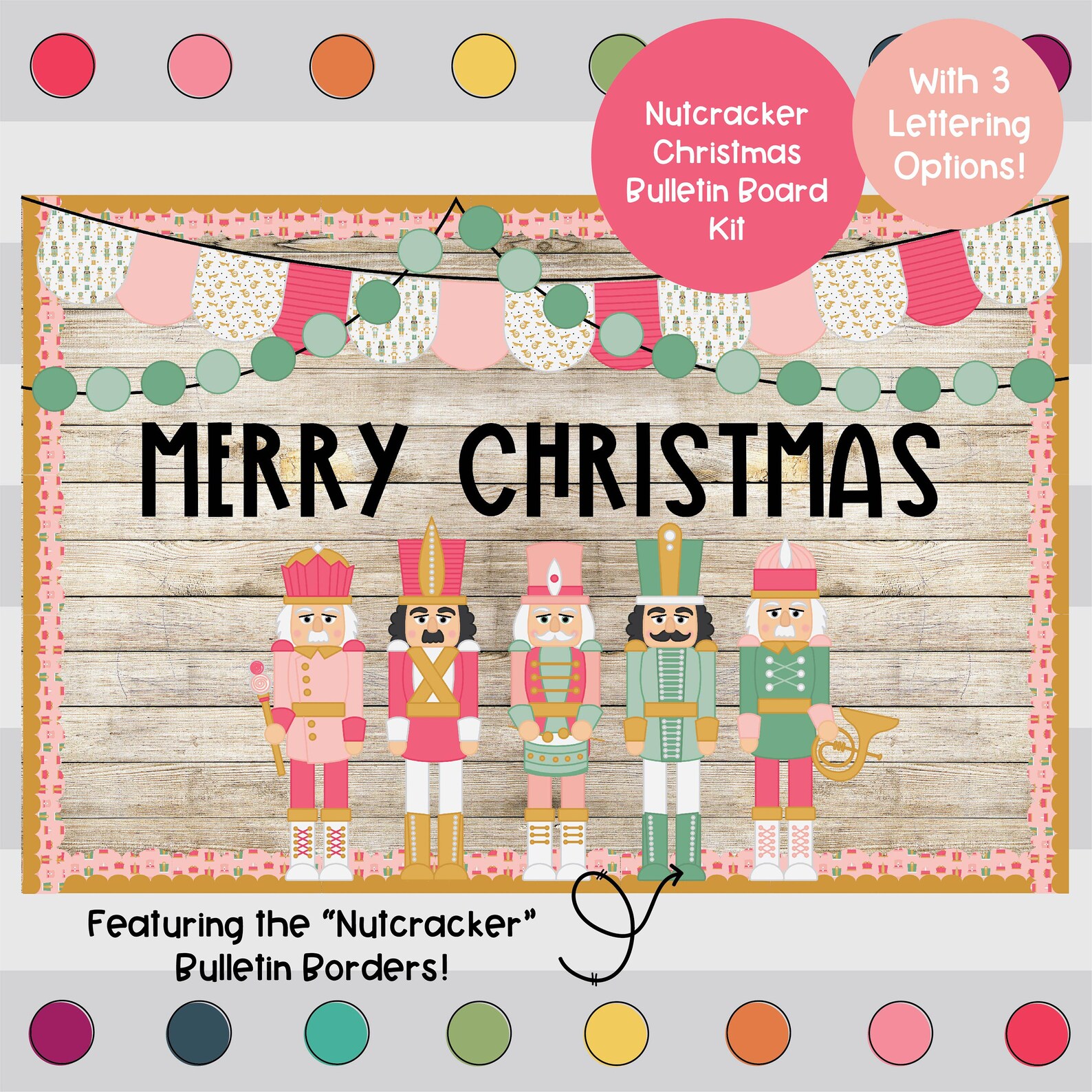 Nutcracker Christmas Christmas December Bulletin Board Kit | Etsy