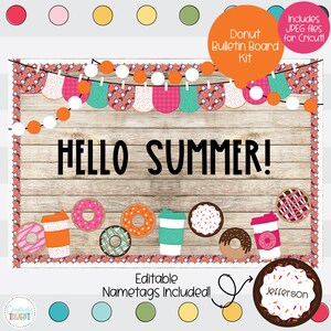 Donut Worry, Be Happy Summer June and July Bulletin Board Kit - Etsy