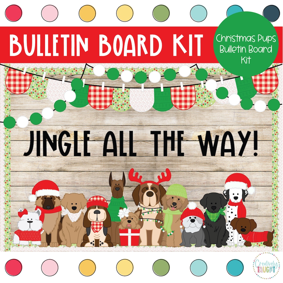 Christmas Pups - Christmas - December Bulletin Board Kit - Etsy