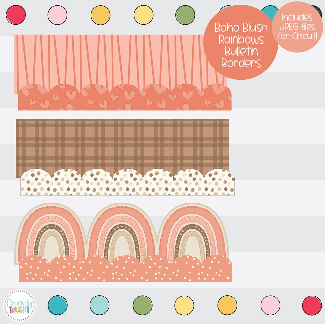 Boho Blush Bulletin Board Borders - Etsy