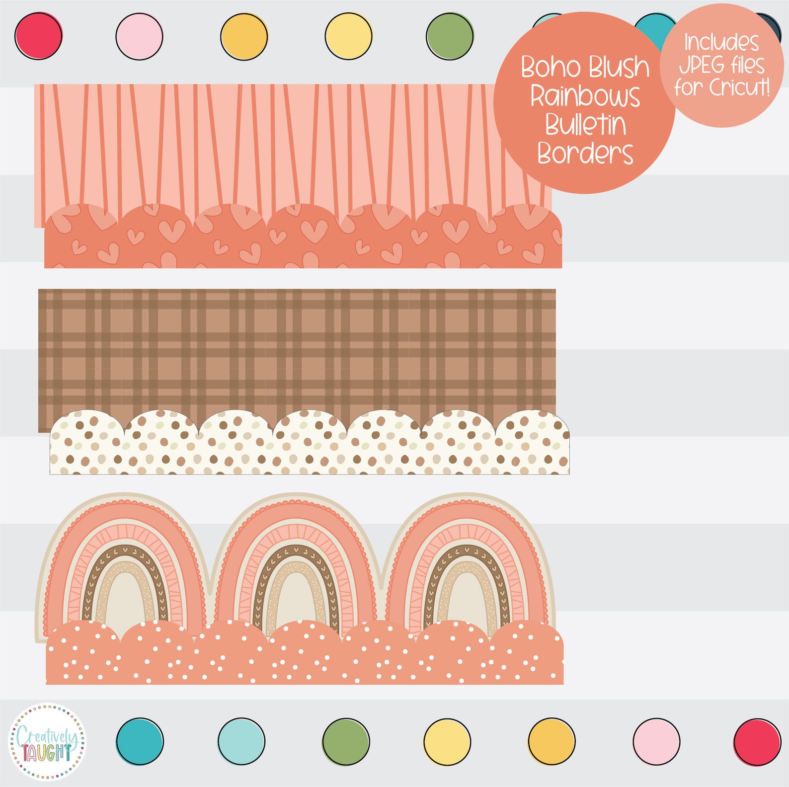 Boho Blush Bulletin Board Borders - Etsy