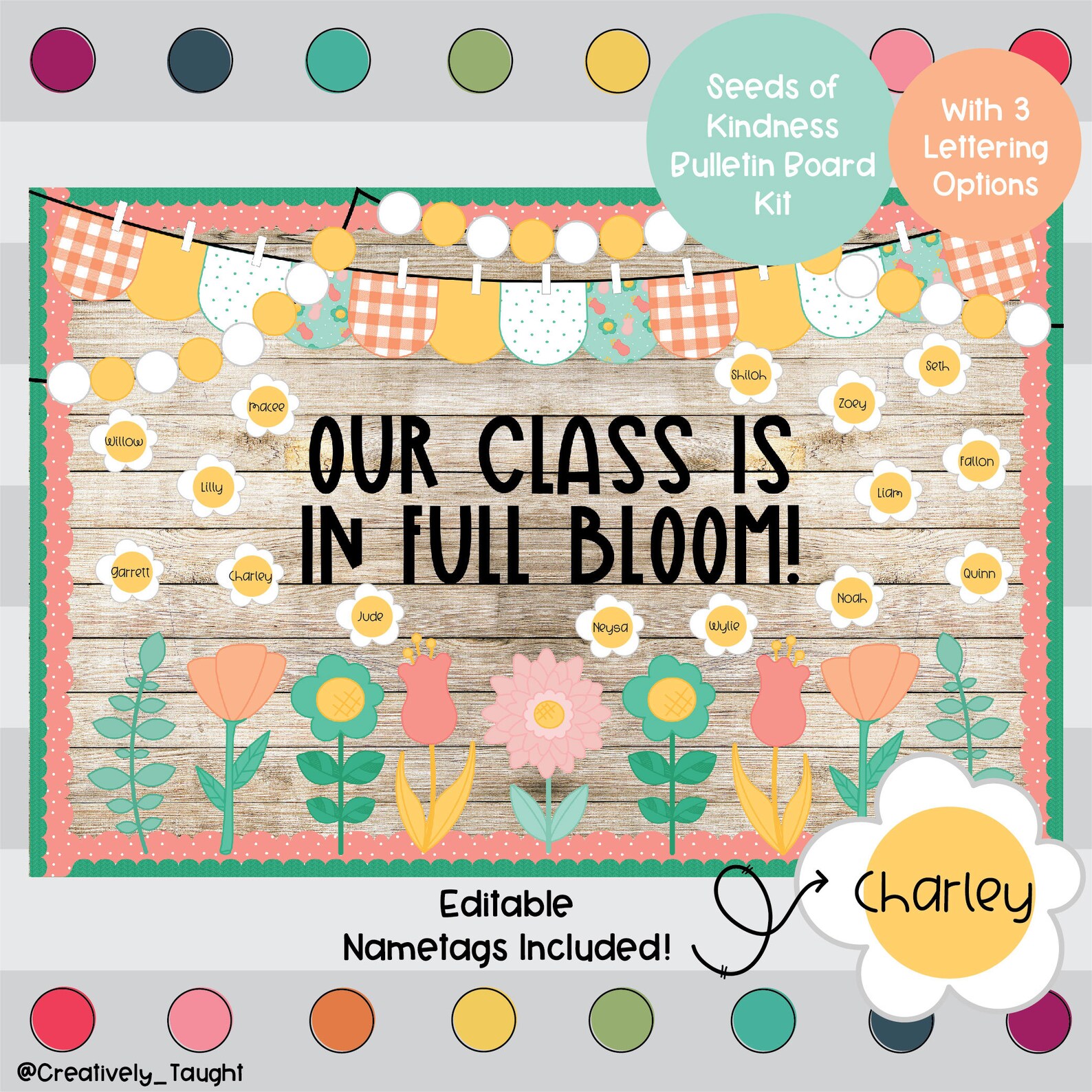 Seeds of Kindness Spring Flowers March Bulletin Board Kit - Etsy