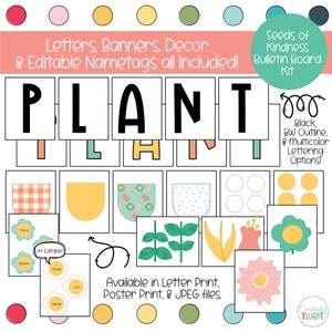 Seeds of Kindness - Spring Flowers - March Bulletin Board Kit - Etsy