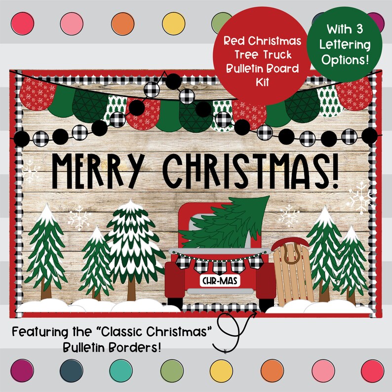 Christmas Tree Truck Christmas Bulletin Board Kit - Etsy