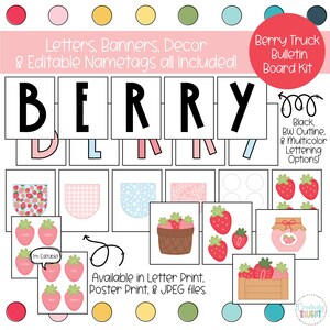 Berry Sweet Truck - Strawberry - Summer Bulletin Board Kit - Etsy